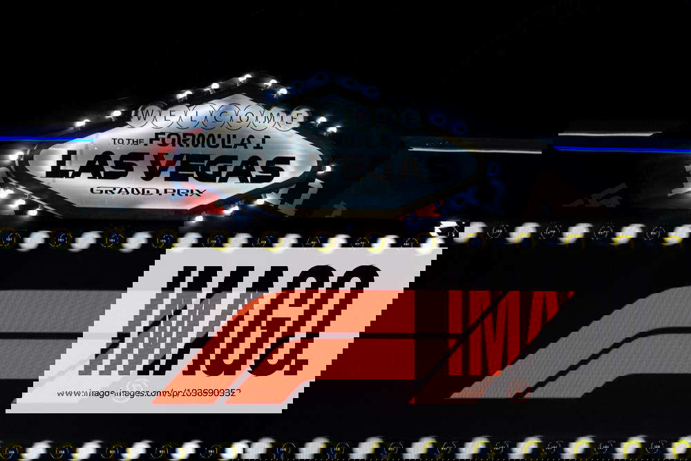 Las Vegas F1 GP 2023 - Grid view with F1 sign and iconic Las Vegas sign ...