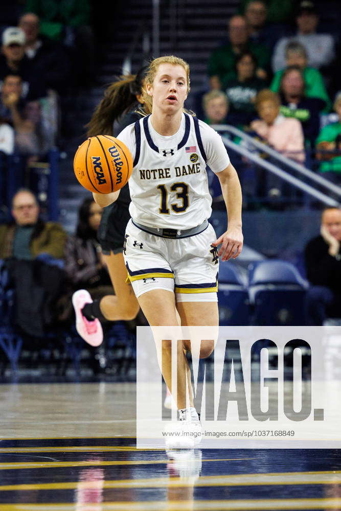 November 21, 2023: Notre Dame guard Anna DeWolfe (13) advances the ball ...