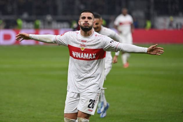 Goal celebration Deniz UNDAV VFB Stuttgart after goal to 2 1, cheering ...