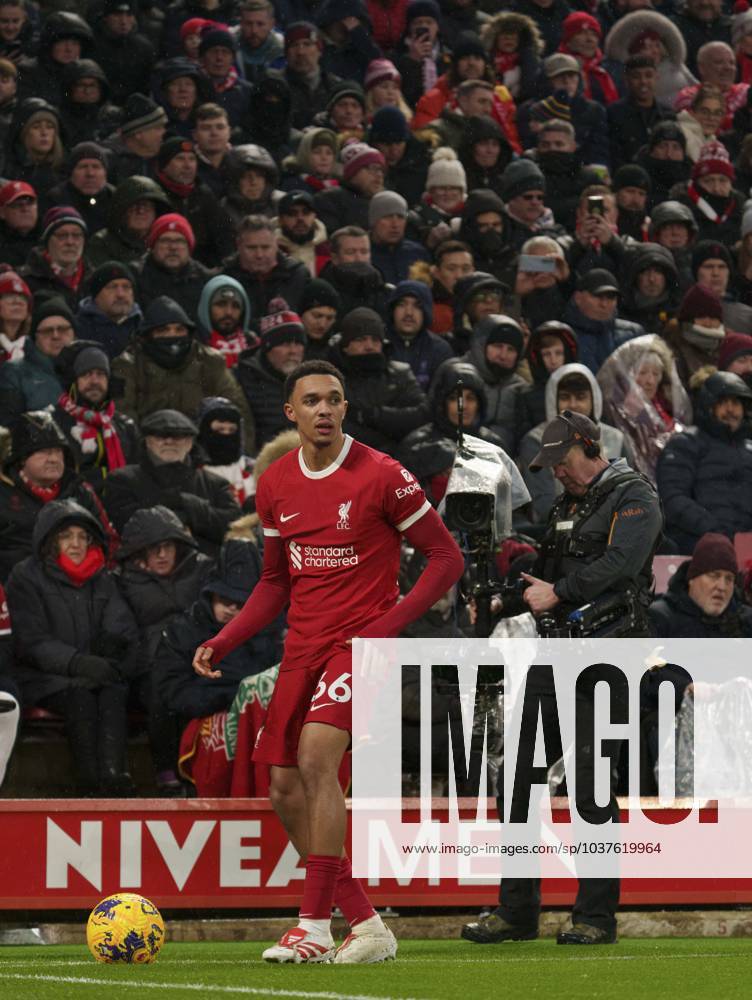 LIVERPOOL, ENGLAND - DECEMBER 3: Trent Alexander-Arnold of Liverpool ...
