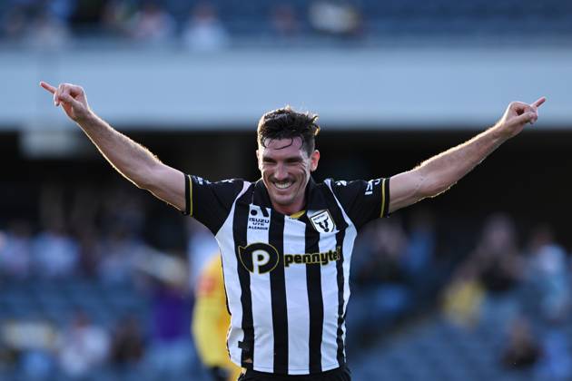 ALEAGUE MACARTHUR ADELAIDE, Matthew Millar of Macarthur celebrates ...