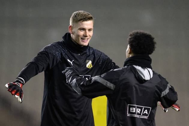 goalkeeper Johan Brattberg during a training session with Häcken on in ...