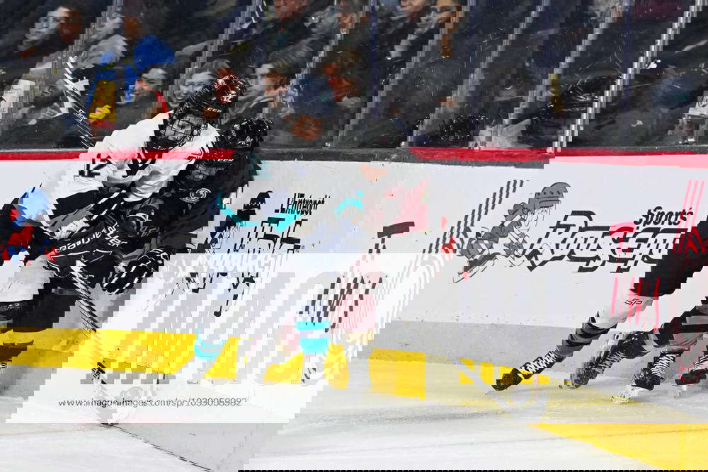 LAVAL, QC - JANUARY 16: New York forward Chloe Aurard checks Montreal ...