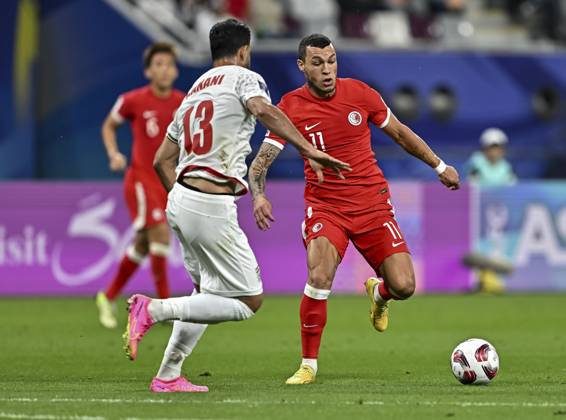 Hong Kong v Iran: Group C - AFC Asian Cup Everton Camargo (R) of Hong ...
