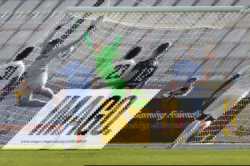 TA QALI, JANUARY 20: Hugo Sacco (2nd L) goalkeeper of Hibernians FC is ...