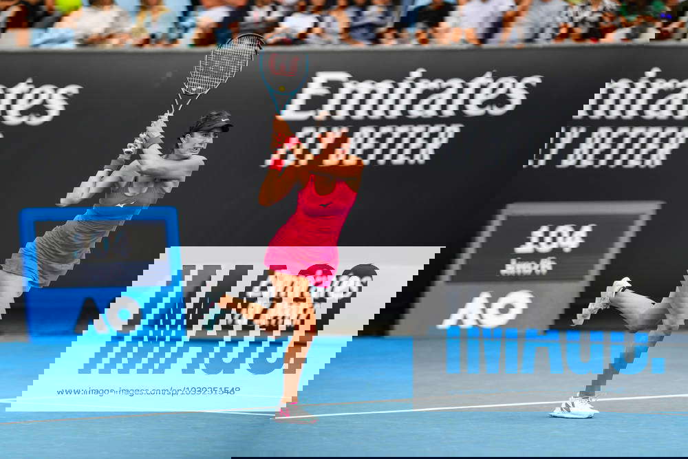 January 20, 2024, Melbourne, Victoria, Australia: Oceane Dodin of France plays against Clara Burel