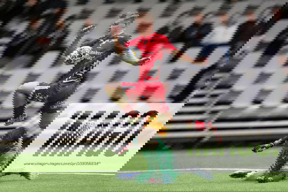 Elfsborgs Gottfrid Rapp and Odenses Hans Christian Bernat during the ...