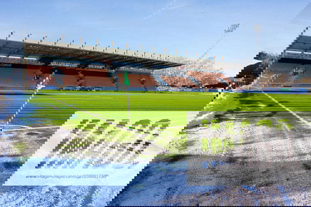 240127 Hitachi Energy Arena with snow for the football training match ...