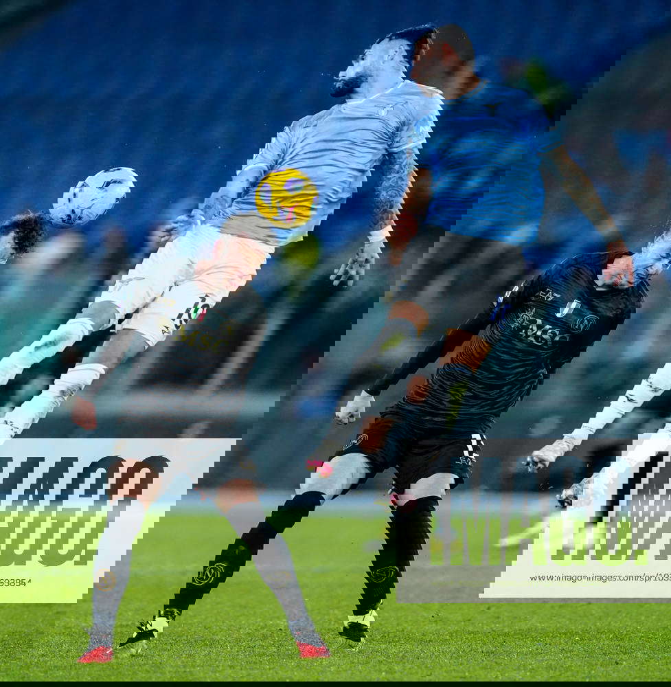 Amir Rahmani of SSC Napoli and Taty Castellanos of SS Lazio compete for ...