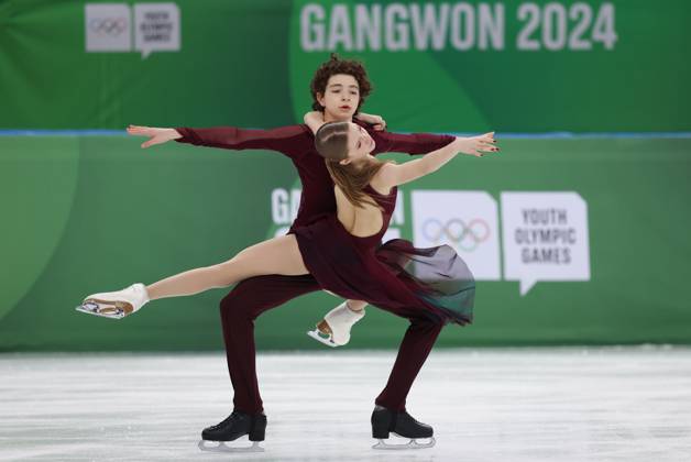 GANGNEUNG, Jan. 28, 2024 -- Olivia Ilin Dylan Cain of the United States ...