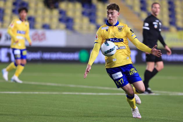 STVV vs KAA Gent Mathias Delorge-Knieper of STVV in action with the ...