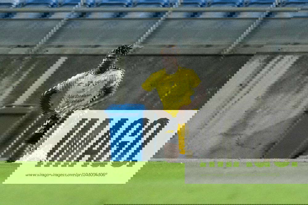 Terry Yegbe of Elfsborg leaves the pitch after being injured during the ...