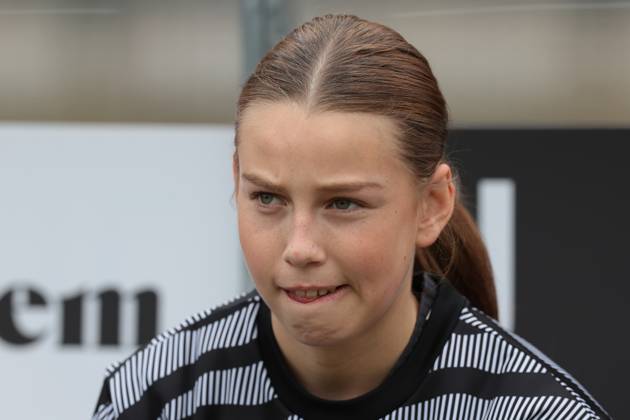 Biella, Italy, 7th February 2024. Elsa Pelgander of Juventus clashed ...
