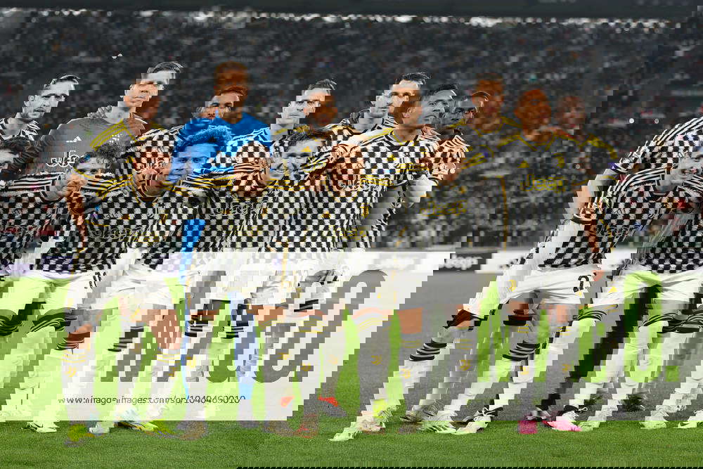 Turin, Italy, 12th February 2024. The Juventus FC starting eleven line ...