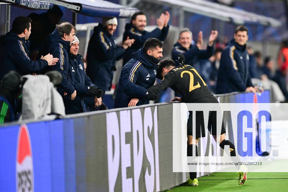 Brahim Diaz a goal celebrate during UEFA Champions league match, RB ...