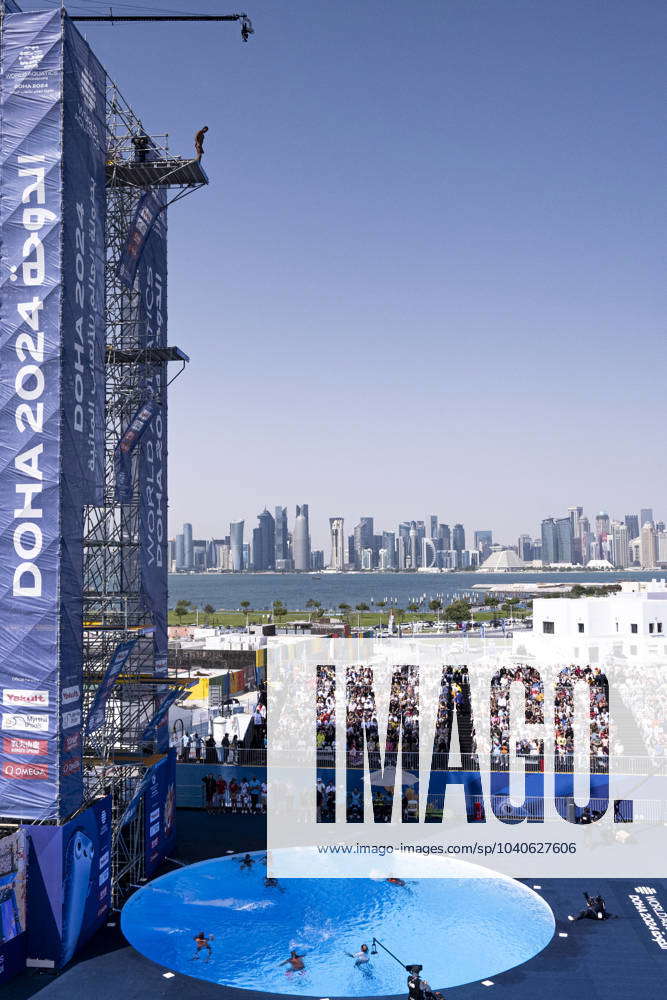 Miguel Garcia Celis of Colombia competes in the high diving 27m ...