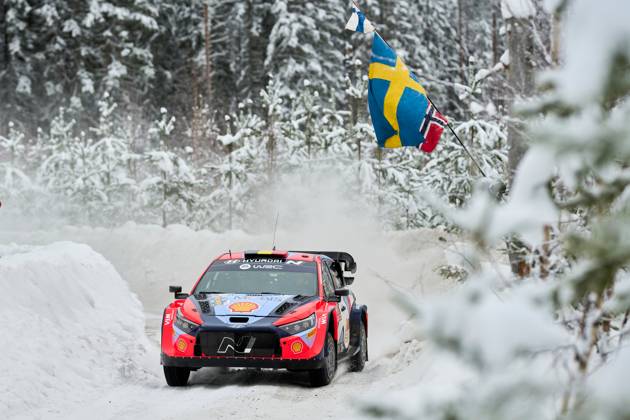 UMEA 20240214 Thierry Neuville BEL with map reader Martin Wydaeghe BEL ...