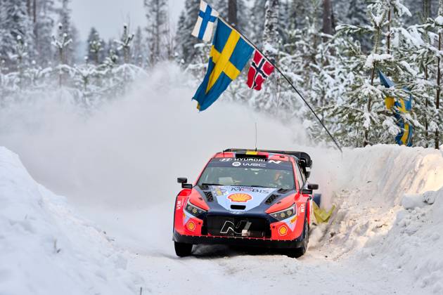 UMEA 20240214 Thierry Neuville BEL with map reader Martin Wydaeghe BEL ...