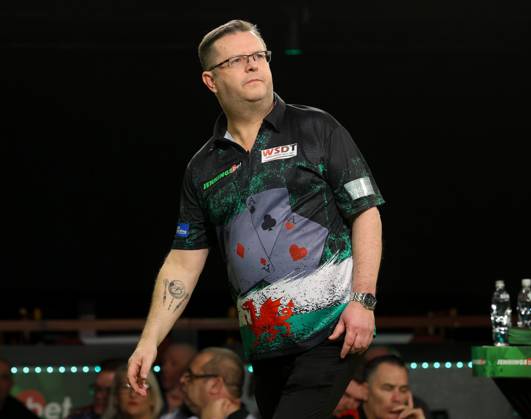 Darts World Senior Darts Richard-Eirig Rowlands in action during the ...