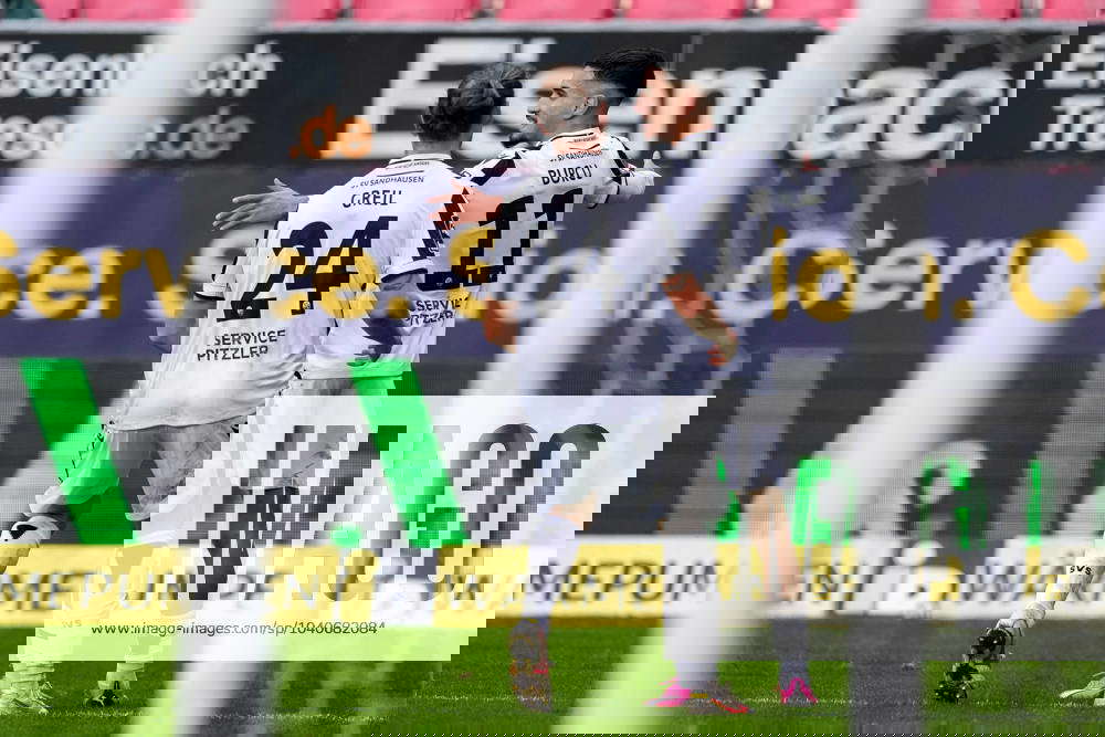 from left Patrick Greil SVS, 24 , scorer Livan Burcu SVS, 11 , players ...