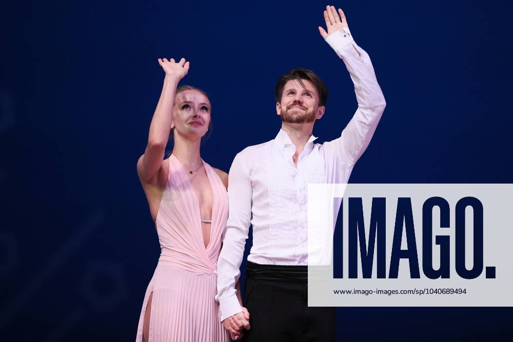 RUSSIA, CHELYABINSK REGION - FEBRUARY 17, 2024: 1st placed ice dancers ...