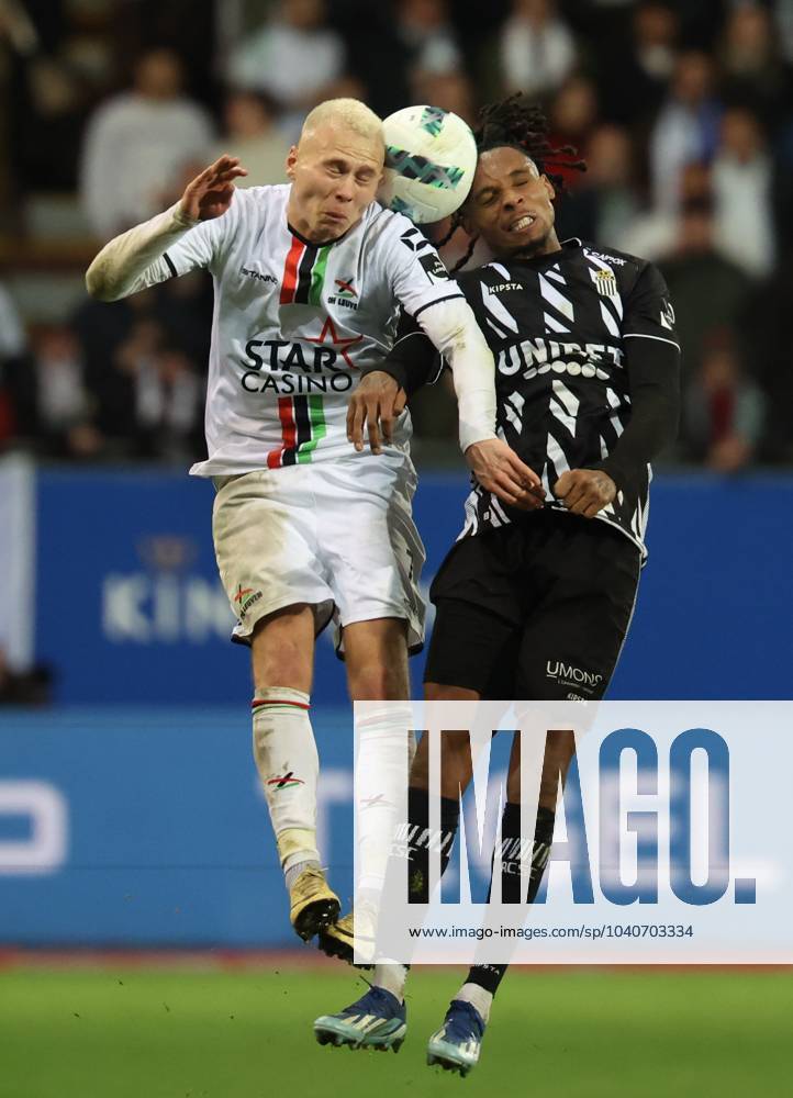 OHL s Jon Thorsteinsson and Charleroi s Jeremy Petris fight for the ...