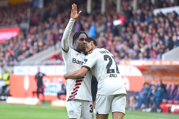 Goal celebration Jeremie FRIMPONG Bayer Leverkusen after goal to 0 1 ...