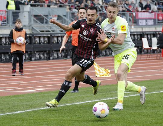 Picture from left Jens Castrop 1 FC Nuernberg, 17 and Filip Kaloc 1 FC ...