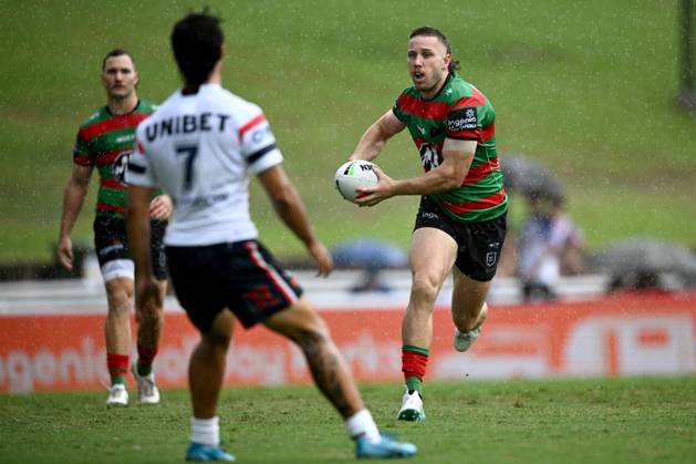 NRL PRE SEASON RABBITOHS ROOSTERS, Brock Gray of the Rabbitohs runs the ...