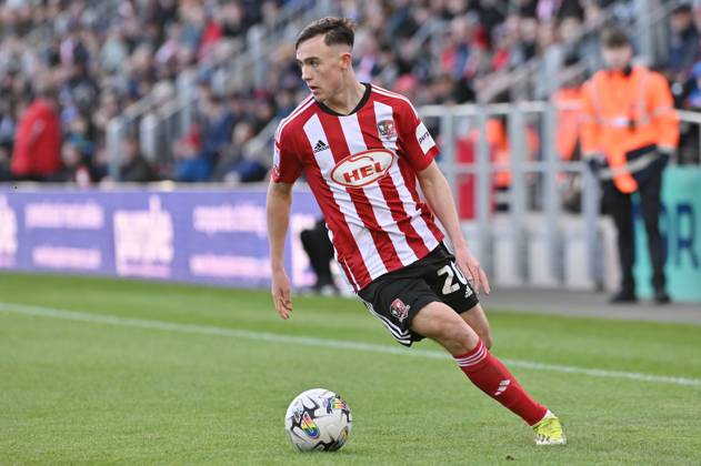 Exeter City v Fleetwood, Exeter, UK - 24 Feb 2024 Luke Harris of Exeter ...