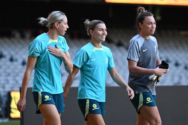 SOCCER MATILDAS TRAINING, Alanna Kennedy of the Matildas, Steph Catley ...