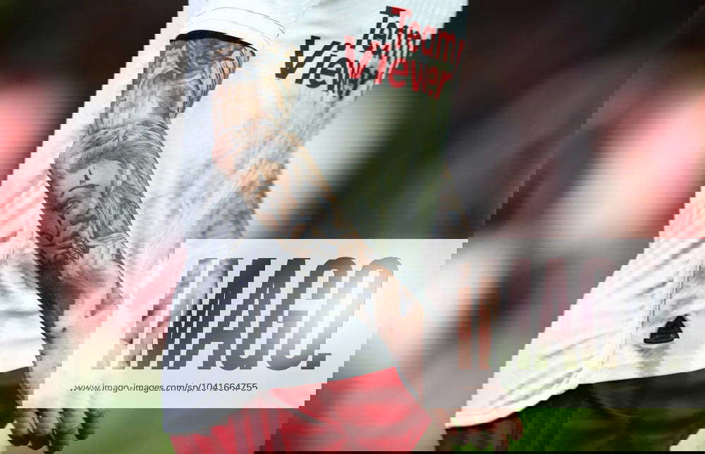 A tattoo on the arm of Alejandro Garnacho of Manchester United, ManU ...