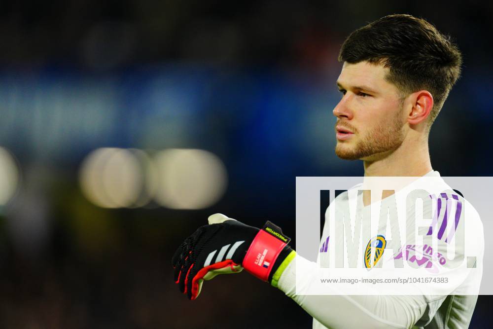 Leeds goalkeeper Illan Meslier Chelsea v Leeds United, Emirates FA Cup ...