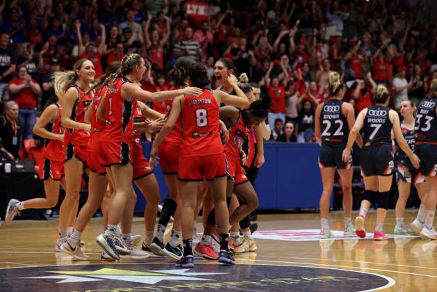 WNBL LYNX FIRE, Perth Lynx players celebrate after winning the WNBL ...