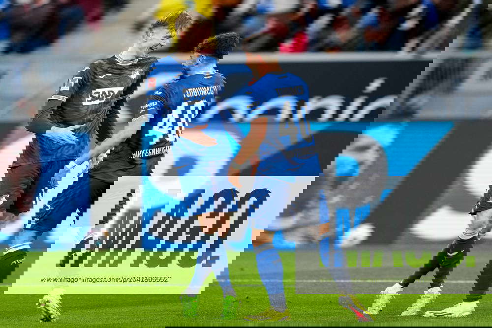 from left goal scorer Maximilian Beier Hoffenheim, 14 , Umut Tohumcu ...