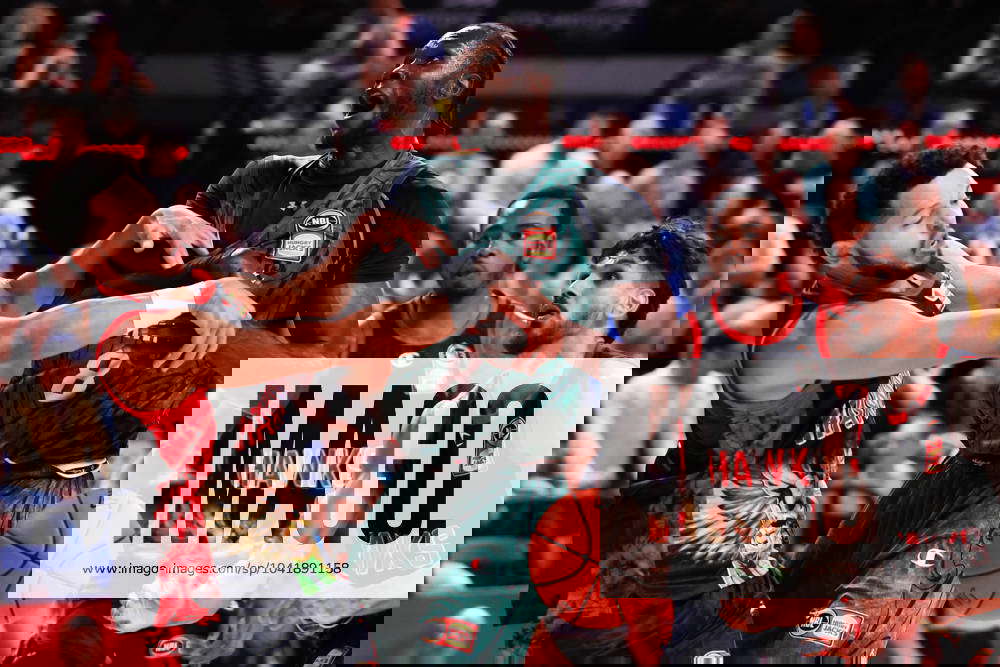 NBL HAWKS BREAKERS, Tyler Harvey of the Hawks and Mangok Mathiang of ...