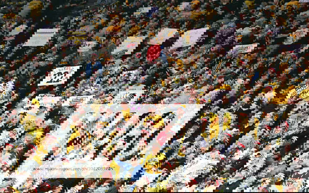 IOWA CITY, IA - MARCH 03: Iowa fans watch a presentation of ESPN s ...