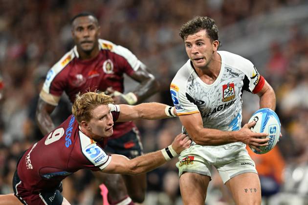 SUPER RUGBY REDS CHIEFS, Liam Coombes-Fabling of the Chiefs in action ...