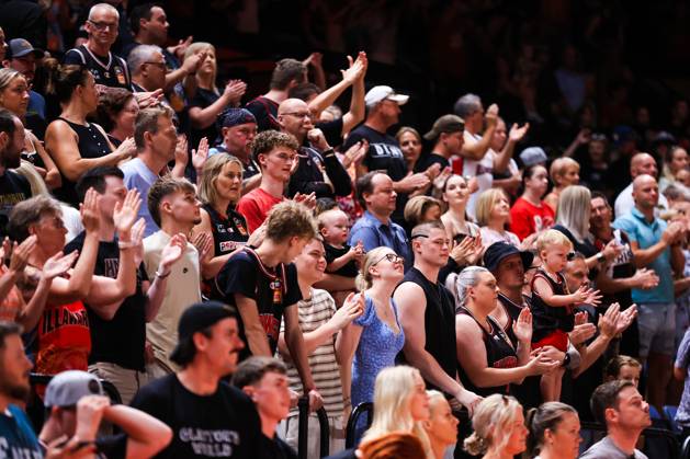 NBL HAWKS MELBOURNE, The crowd cheer during the NBL Playoffs Game 2 ...