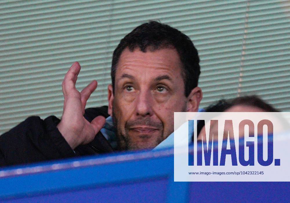 Hollywood Actor Adam Sandler watches Chelsea v Newcastle United ...