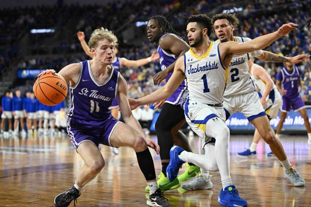 St. Thomas - Minnesota Tommies guard Drake Dobbs (11) goes up for a ...