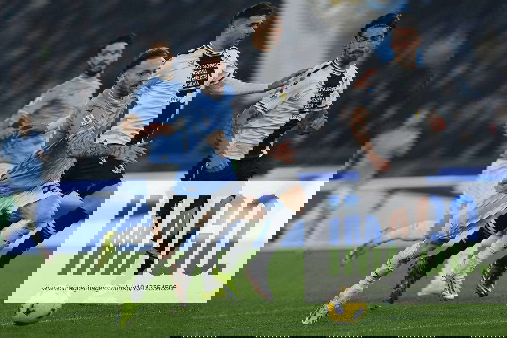 Manuel Lazzari (Lazio)Lautaro Giannetti (Udinese)Joao Ferreira (Udinese) during the Italian Serie A