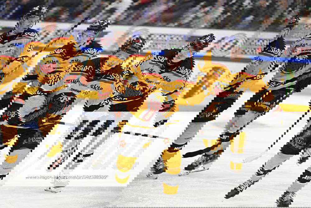 KARLSTAD, SWEDEN 20240312 Luleas 38 Olli Nikupeteri cheers after 0 1 during s SHL ice hockey match