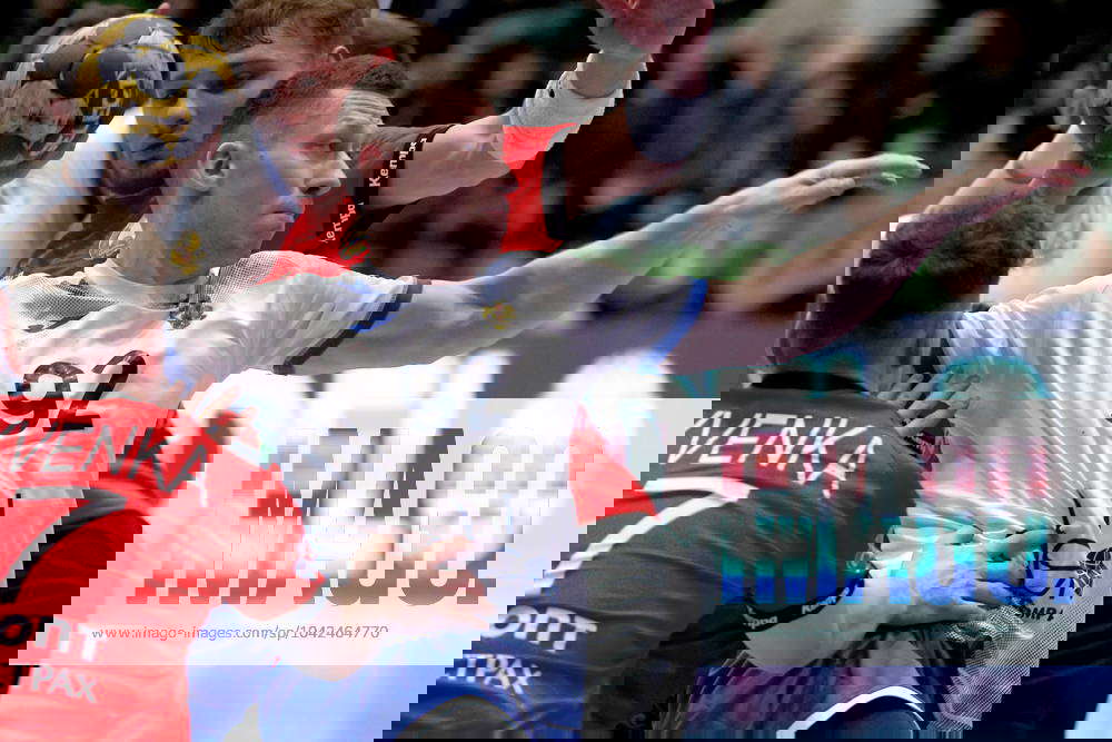 RUSSIA, KAZAN - : Russia s Kirill Kotov is in action in a handball ...