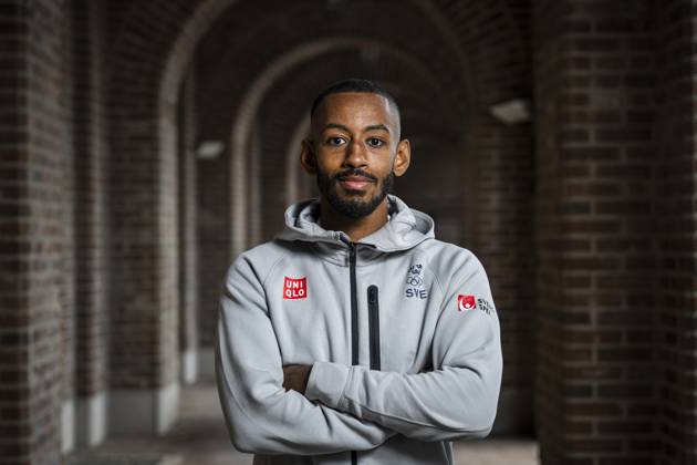 Nebil Ibrahim, boxing, poses for a portrait after a press conference ...