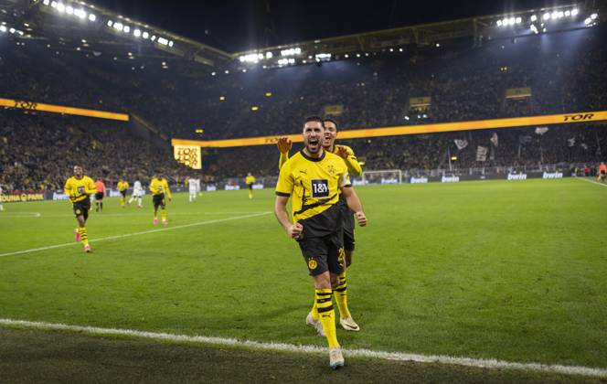 Dortmund, Germany 17th Mar 2024 Goal celebration Emre Can BVB forms a ...