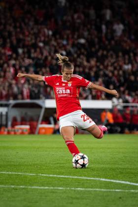Lisbon, Portugal, March 19 2024: Anna Gasper warming up before the UEFA ...