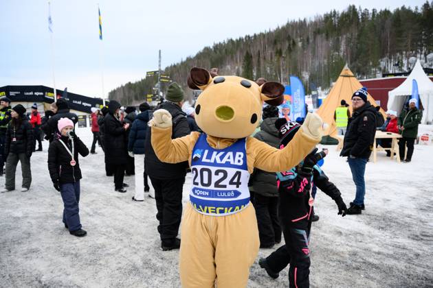 240320 Mascot Malmis during day 1 of the Swedish Championship week on ...