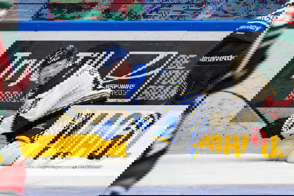 240326 Leksands Kalle Östman during quarterfinal three in the SHL ...