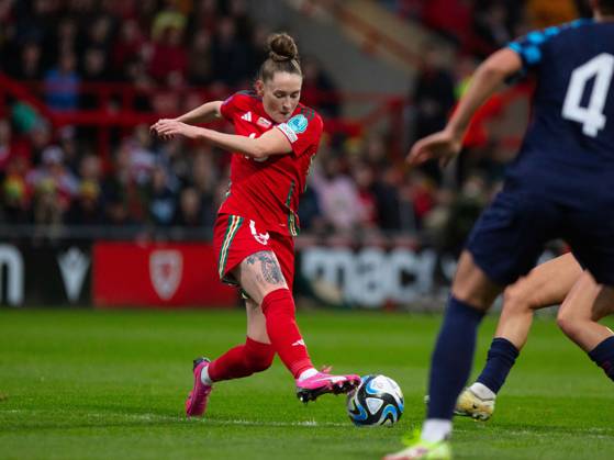 Stok Cae Ras Stadium, Wales 5th April 2024: Rachel Rowe (13) for Wales ...